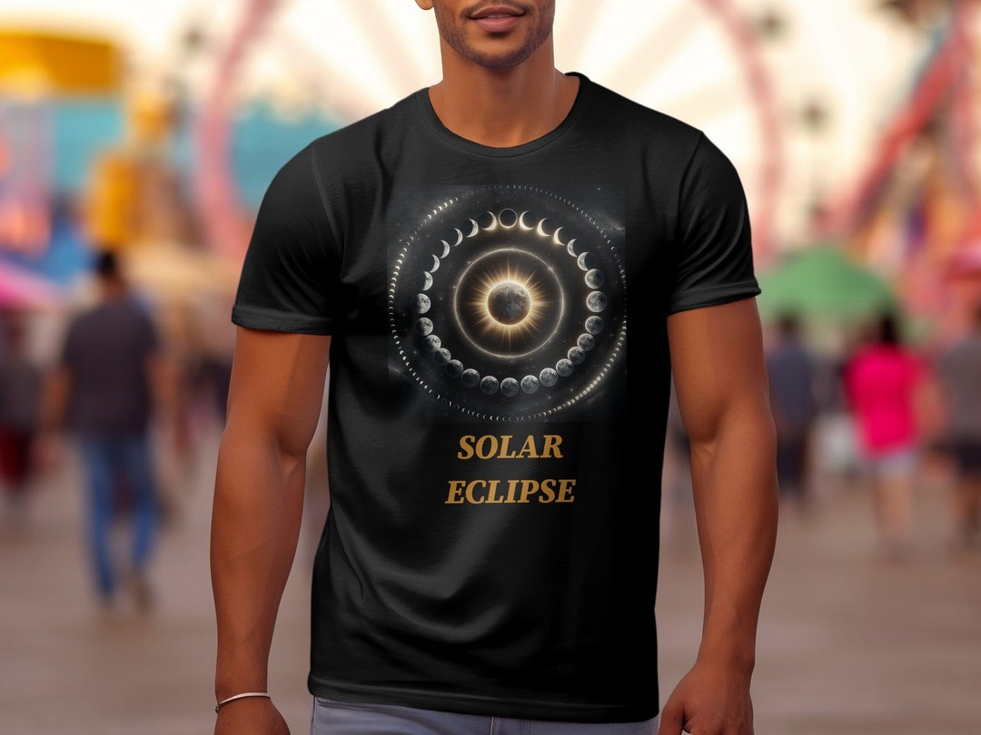 Space Themed T-shirt, Cosmic Moon Phases, Solar Eclipse Graphic Tee ...