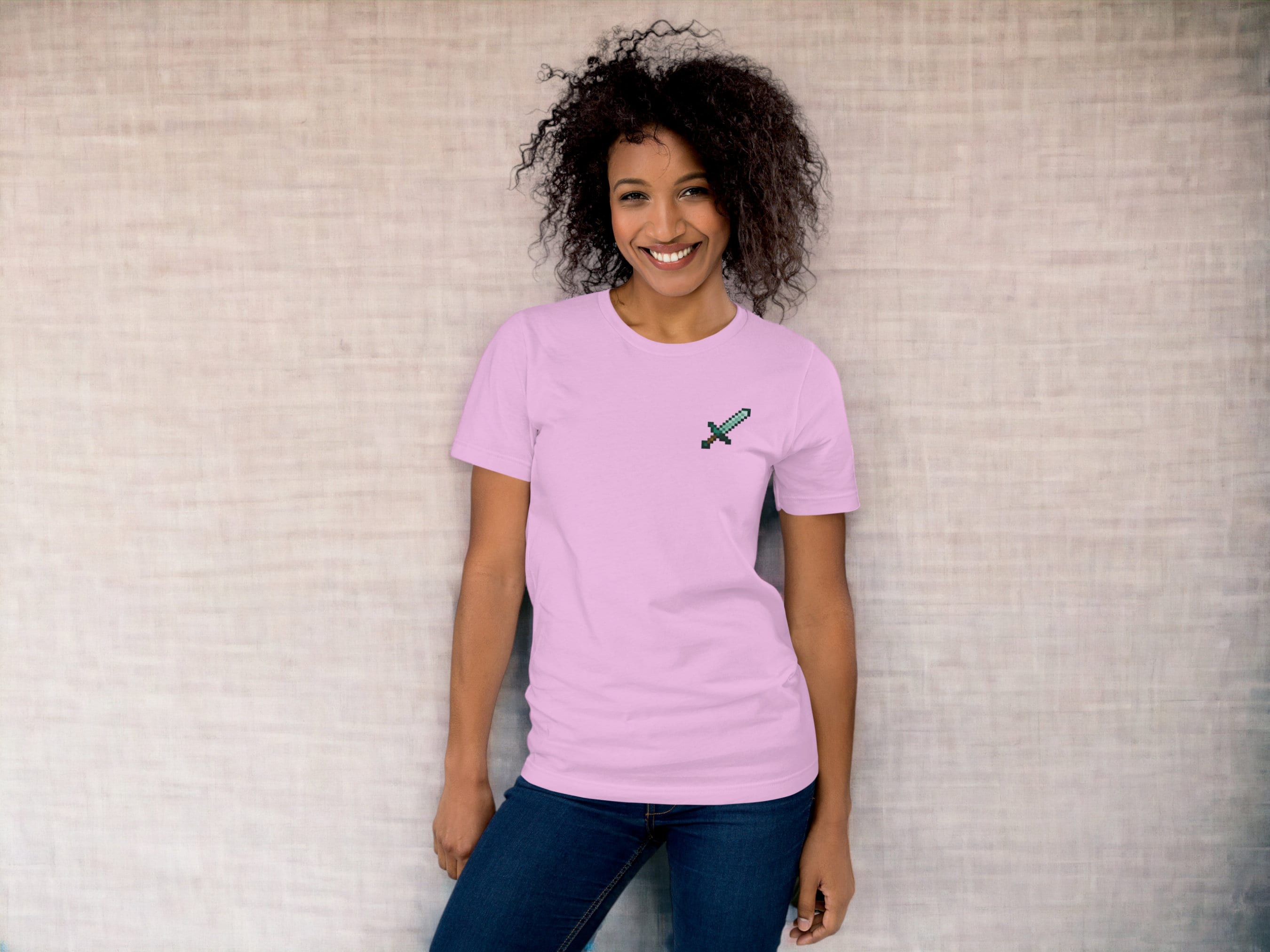 Embroidered Minecraft Diamond Sword T-shirt - Etsy