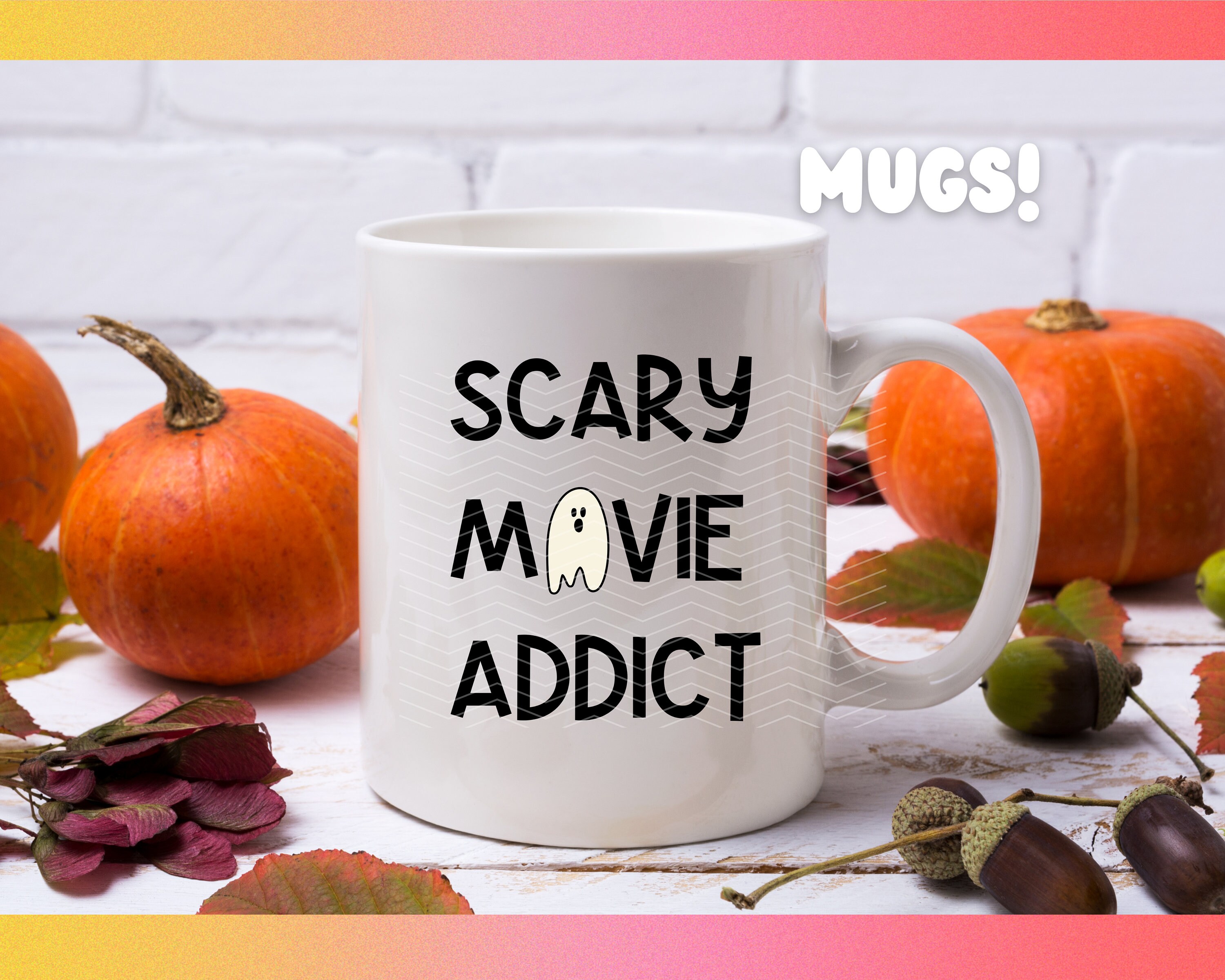 Scary Movie Addict PNG SVG Instant Download Cute Halloween Ghost Autumn ...