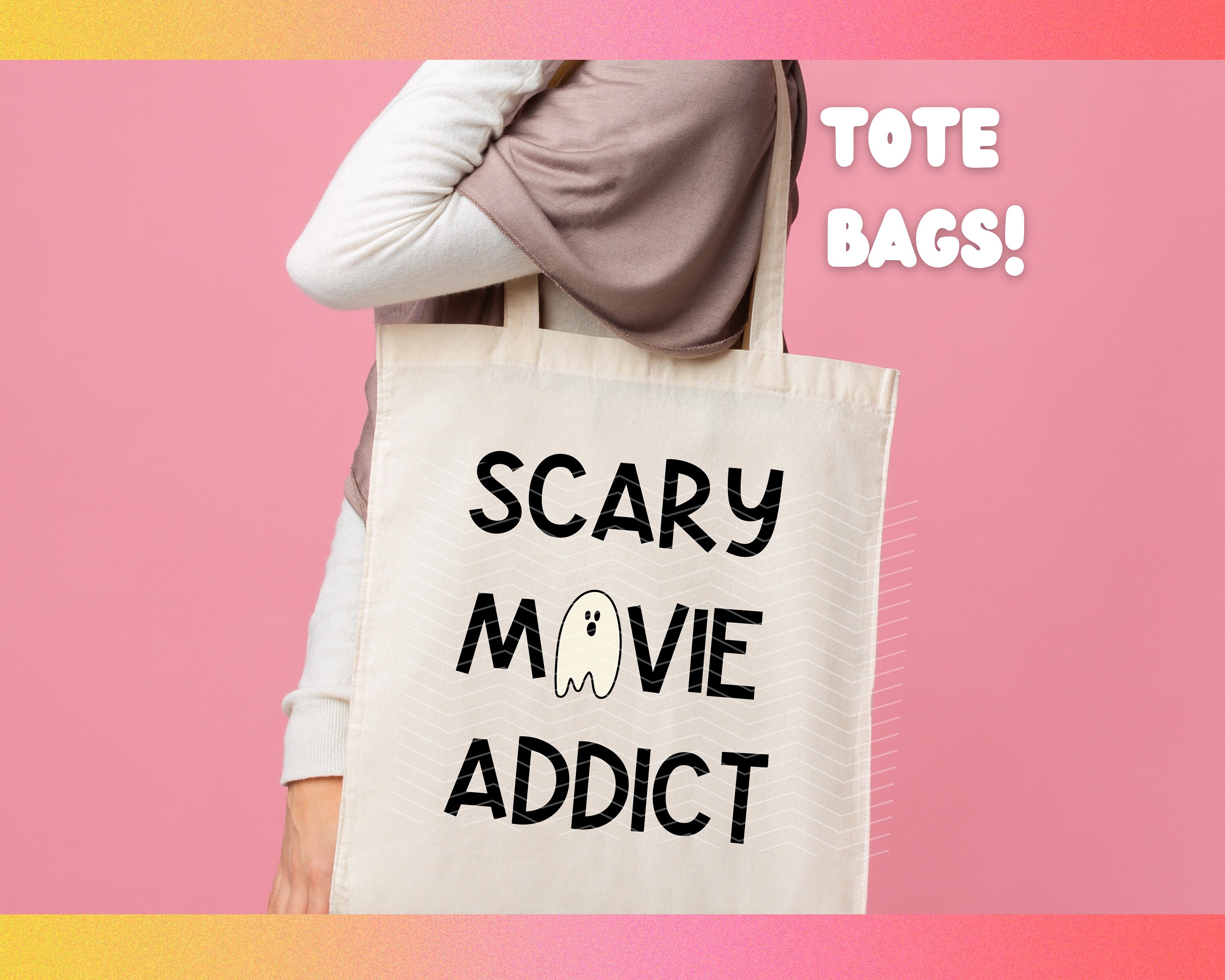 Scary Movie Addict PNG SVG Instant Download Cute Halloween Ghost Autumn ...