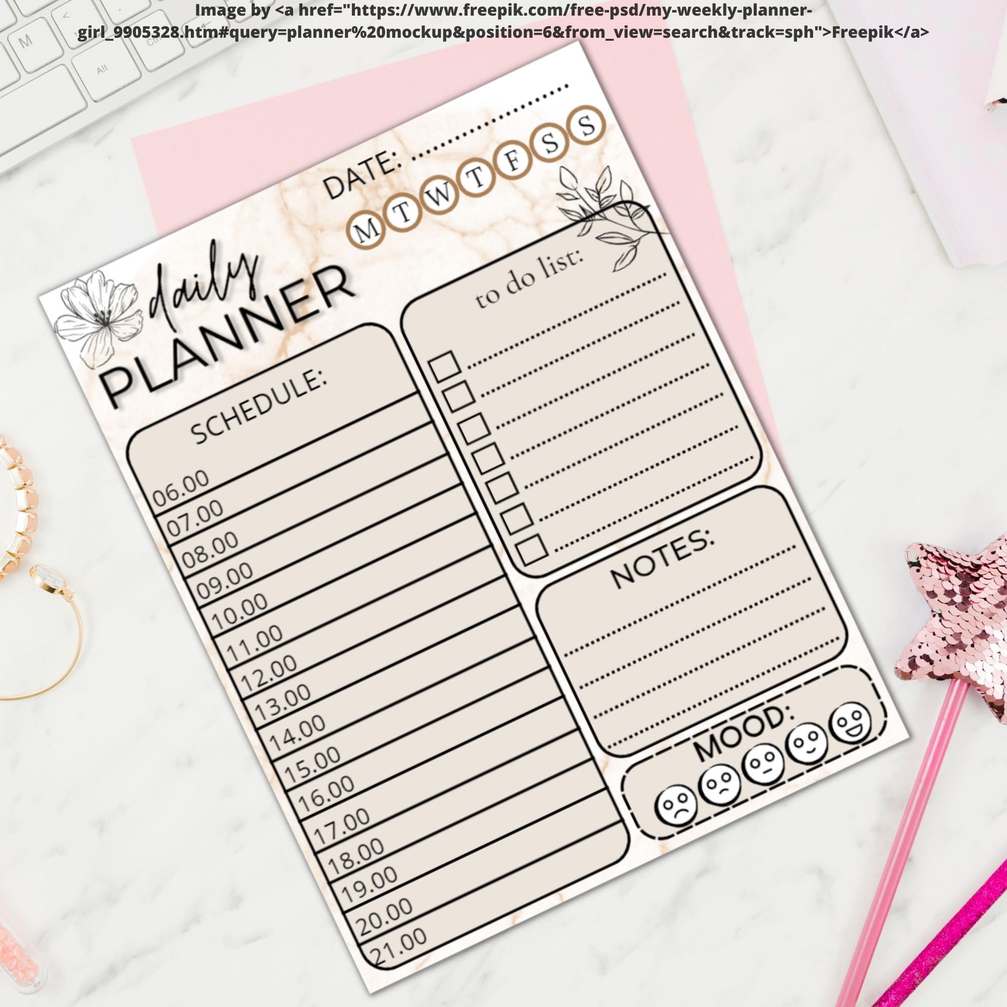 Minimalist Daily Planner Printable Template to Do List for - Etsy