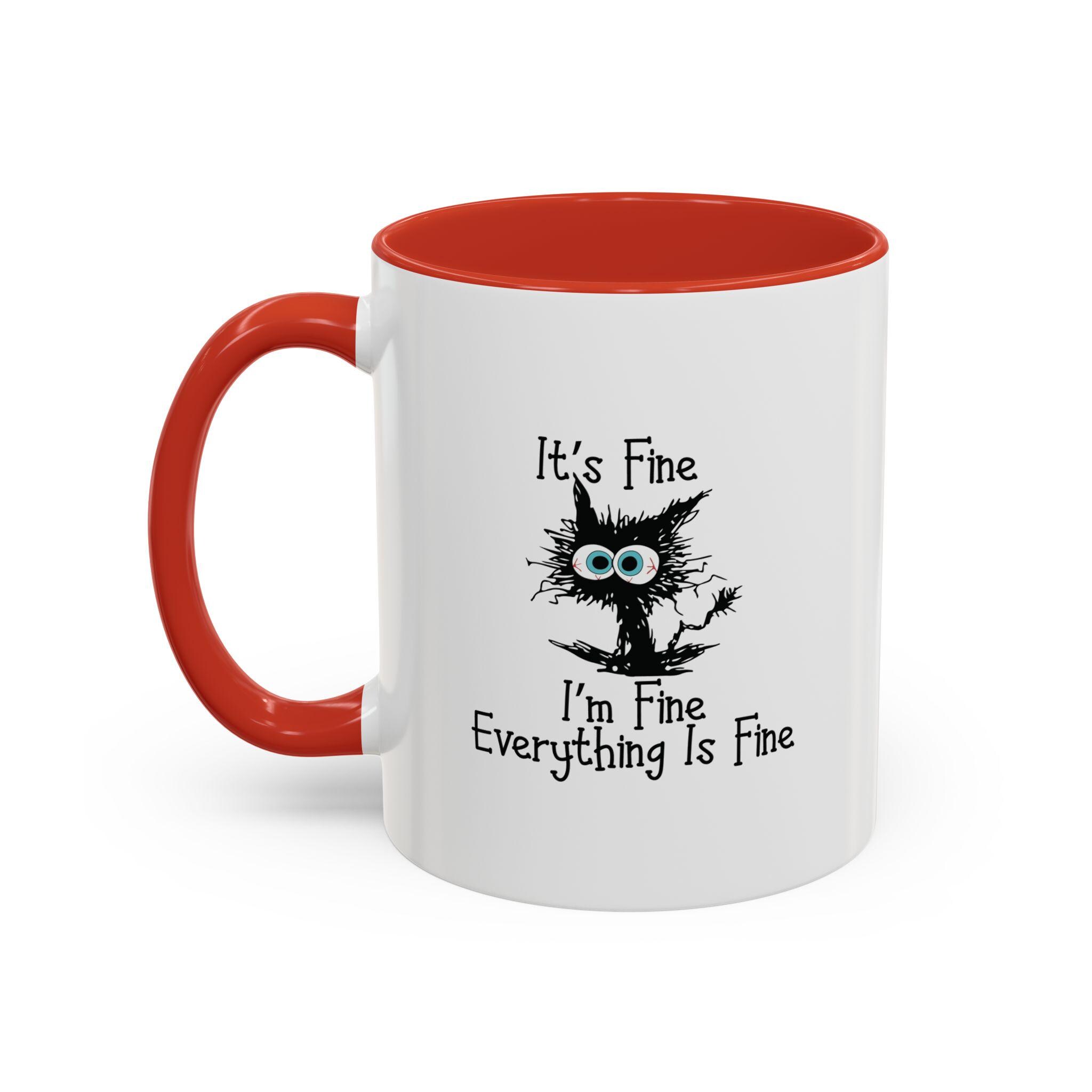 It's Fine Cartoon Cat Coffee Mug, Funny Gift - Etsy