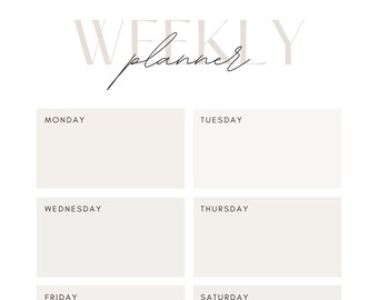 SATSUMA Minimal Weekly Planner - Etsy