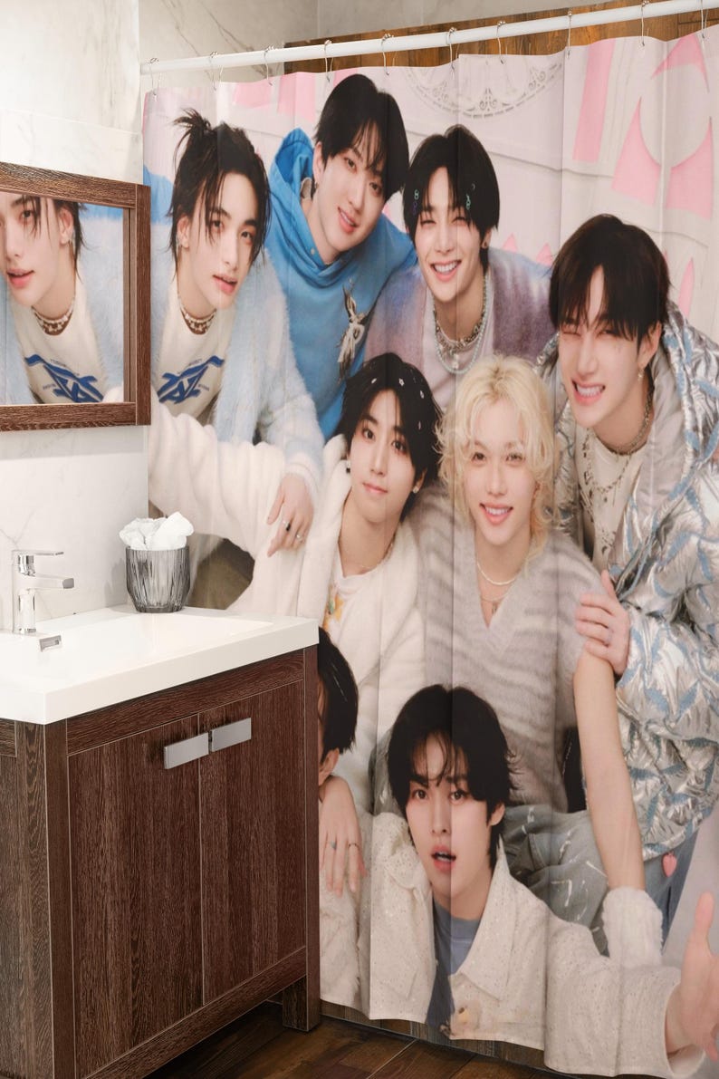 Stray Kids Shower Curtain: K-pop SKZ Merch, Korean Home Decor - Etsy