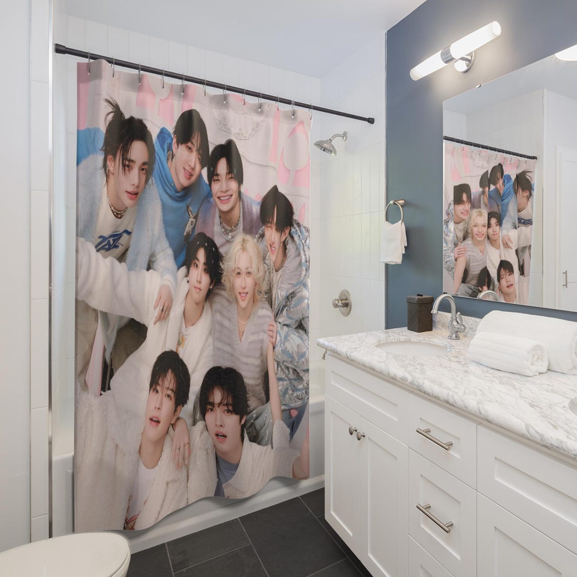 Stray Kids Shower Curtain: K-pop SKZ Merch, Korean Home Decor - Etsy