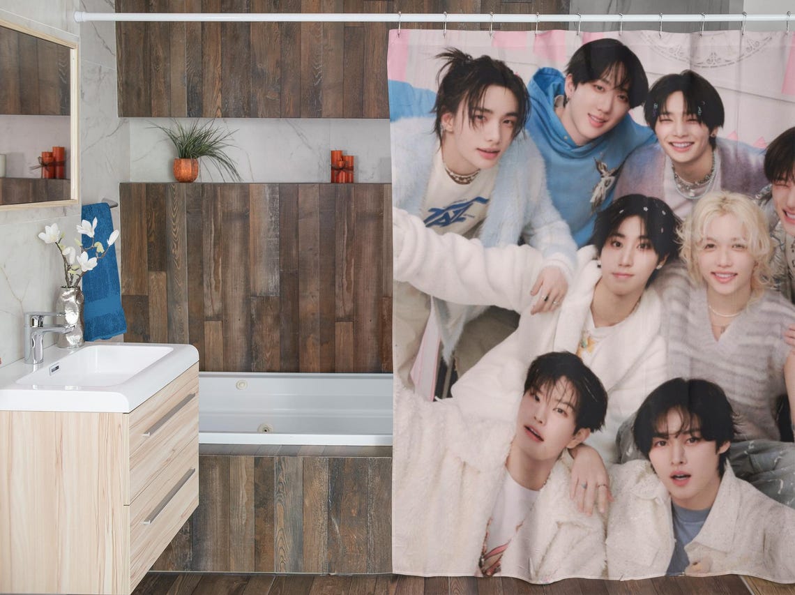 Stray Kids Shower Curtain: K-pop SKZ Merch, Korean Home Decor - Etsy