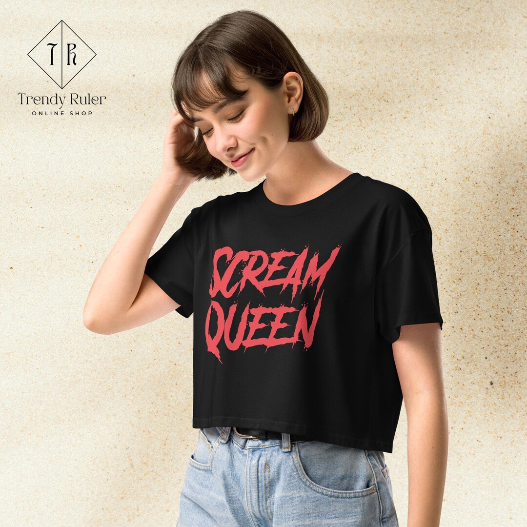 Scream Queen Crop Top: Retro Style Horror Movie Inspired Crop Tee - Etsy