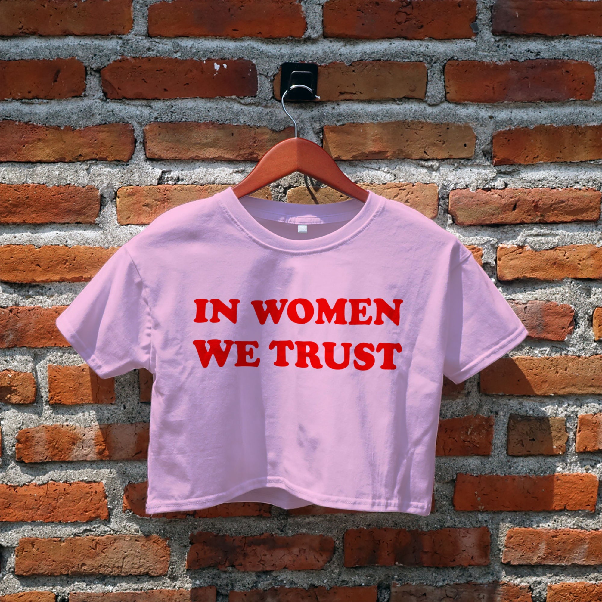 In Women We Trust Crop Top, Crop Tee, Statement, Quotes, Trendy Shirt ...