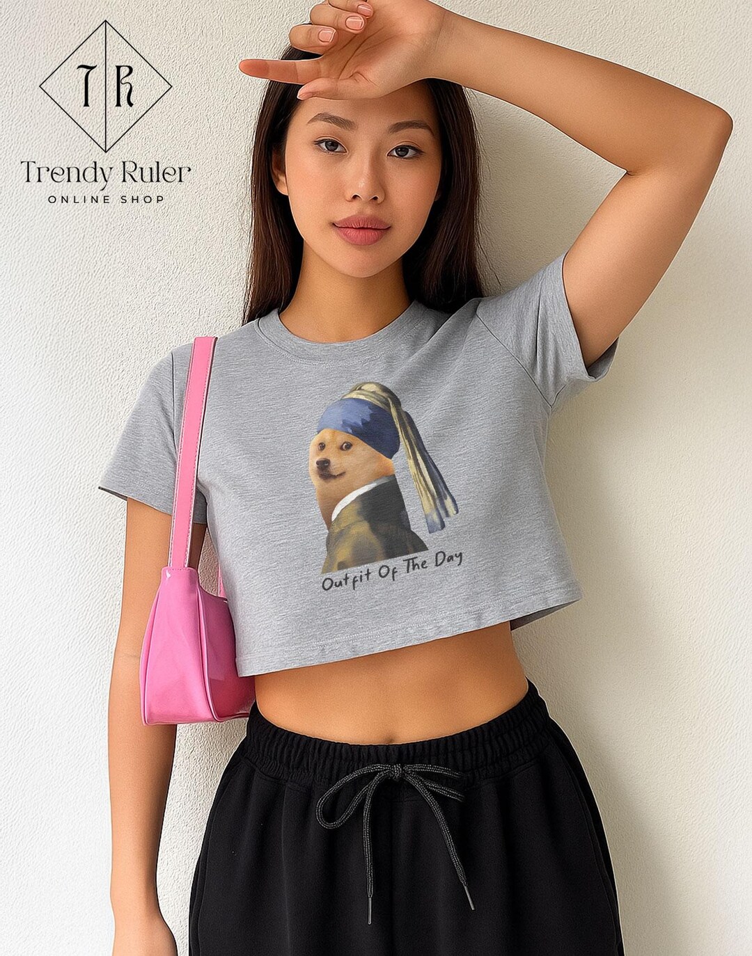 Shiba Inu Dog Crop Top, Dog Inspired Graphic Tees, Dog Lovers, Funny ...
