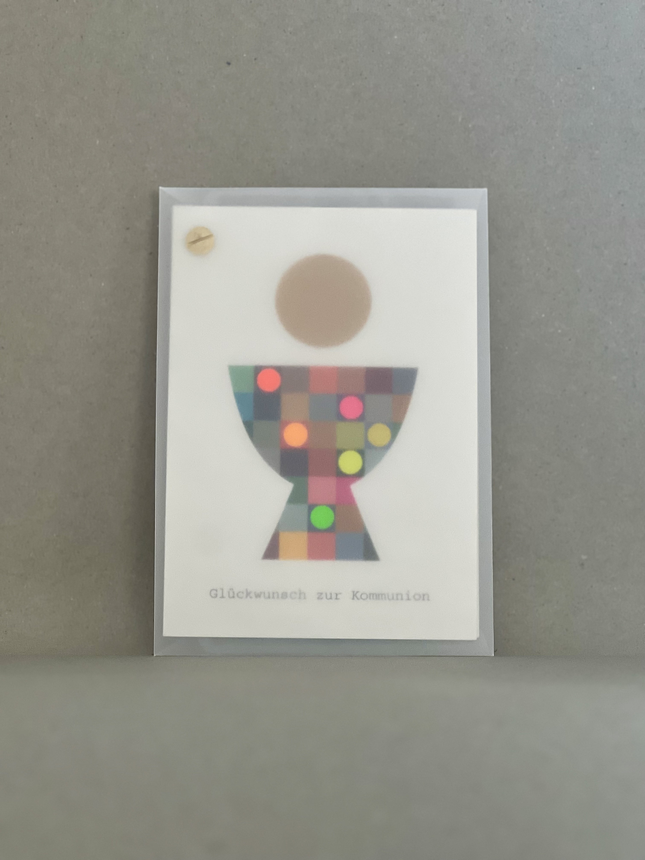 Communion Card / Handmade Communion Card / Chalice Motif / Simple ...