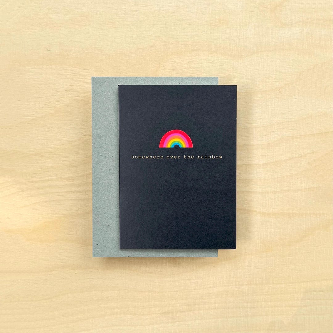 Rainbow Condolence Card / Folding Card Mourning - Etsy