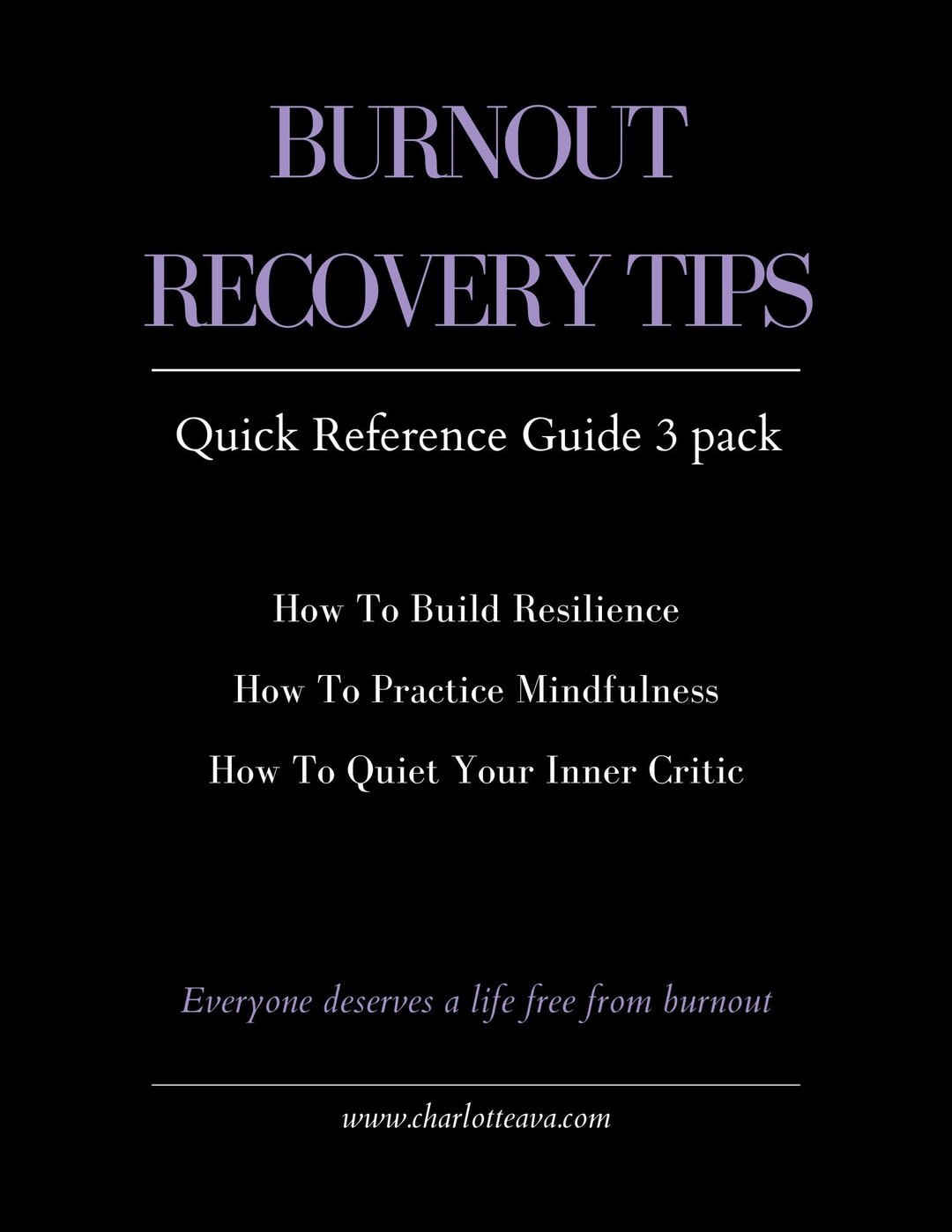 QRG - Burnout Recovery Tips: How to 3 Pack - Etsy