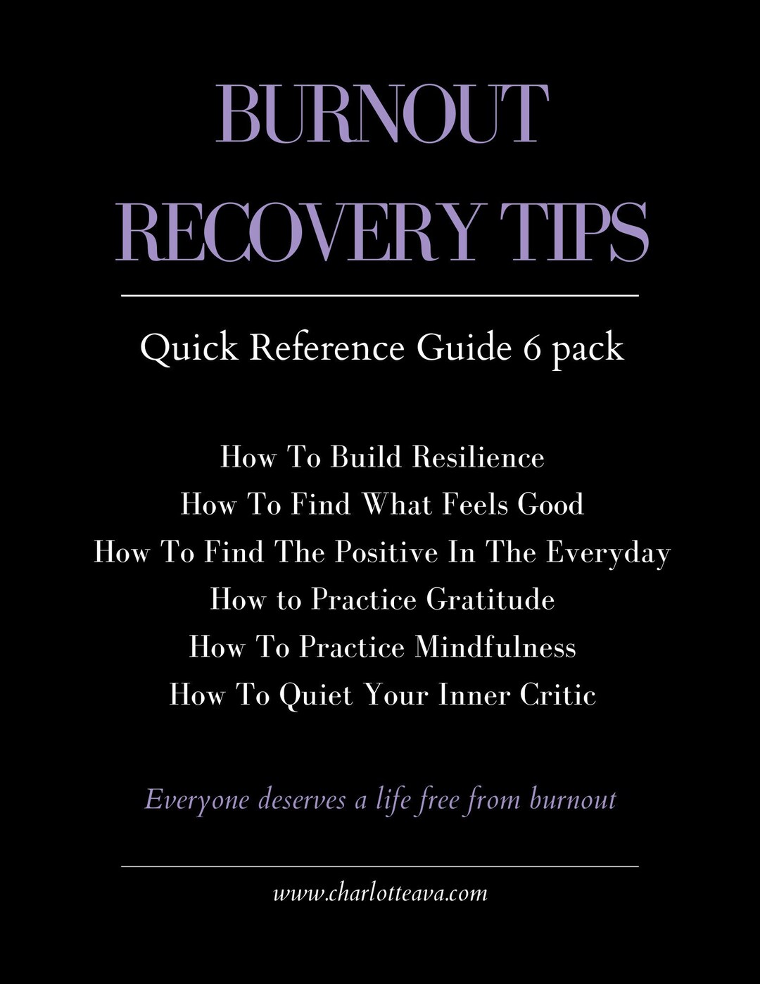 QRG - Burnout Recovery Tips: How to 6 Pack - Etsy