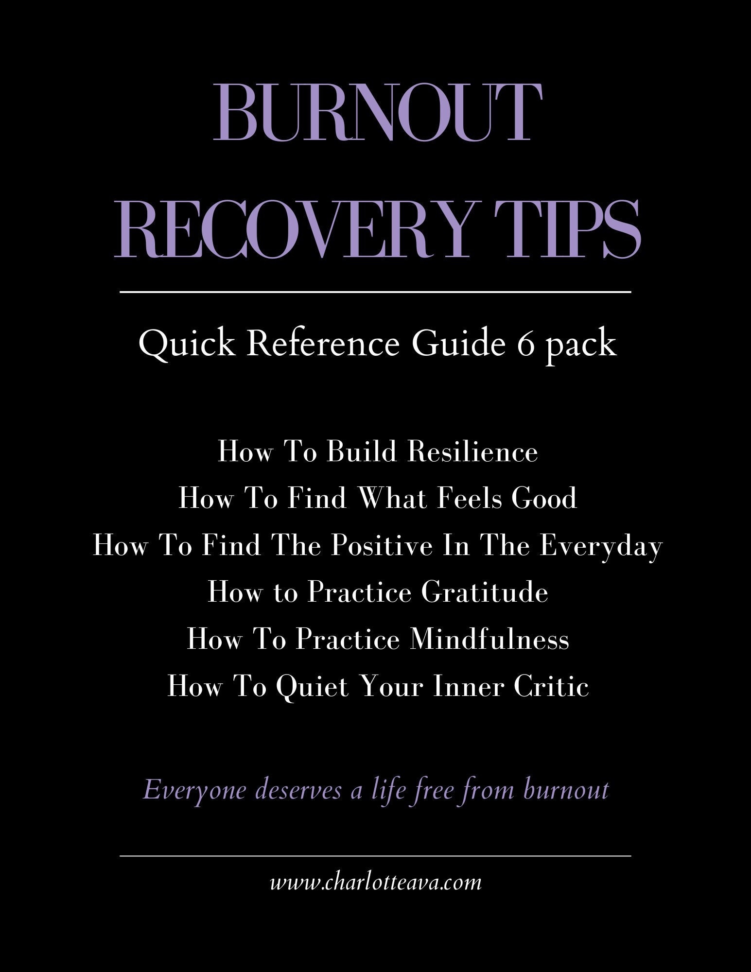 QRG - Burnout Recovery Tips: How to 6 Pack - Etsy