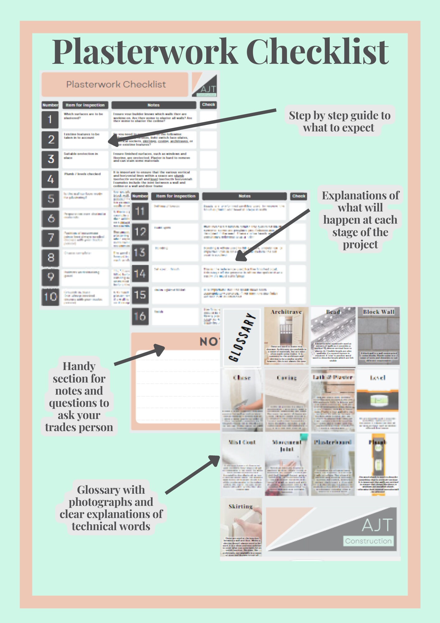 Construction Checklist for Plastering - Etsy