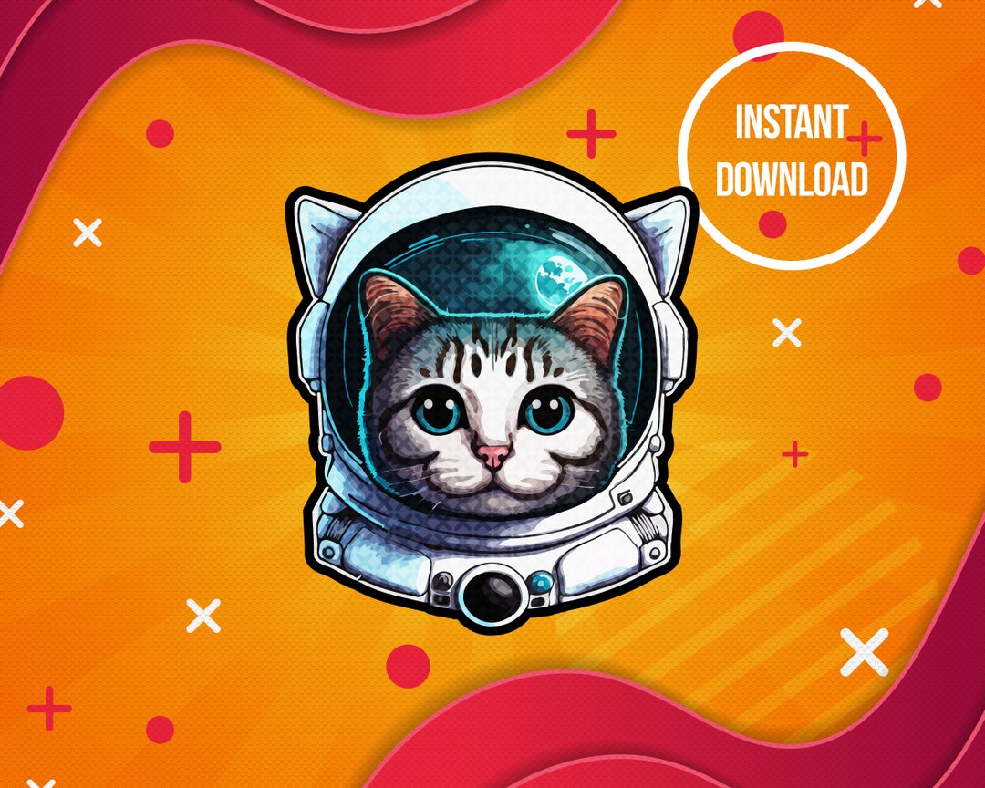 Space Cat Astronaut SVG File 008 Cat Astronaut Svg Space - Etsy