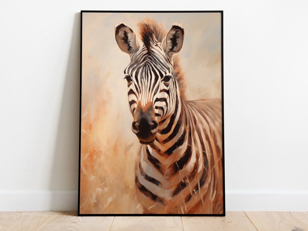 Zebra Oil Painting Download Vintage Wall Art Zebra Print Ready to Print ...