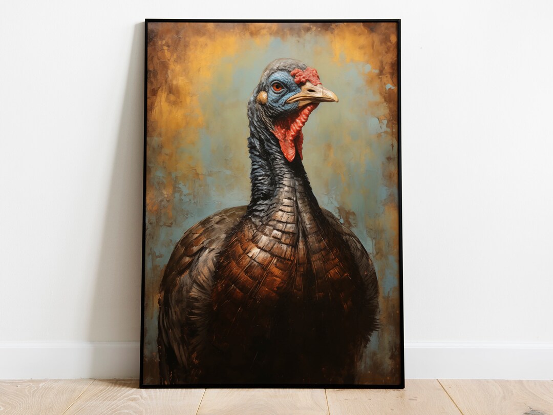 Turkey Oil Painting Digital Download Vintage Wall Art, Wildlife Poster ...
