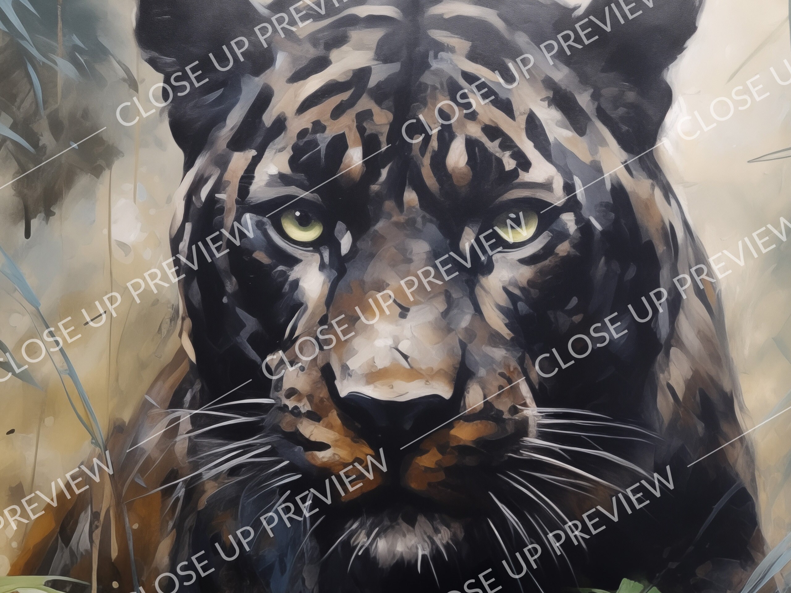 Panther Oil Painting Download Vintage Wall Art Panther Print Ready to ...