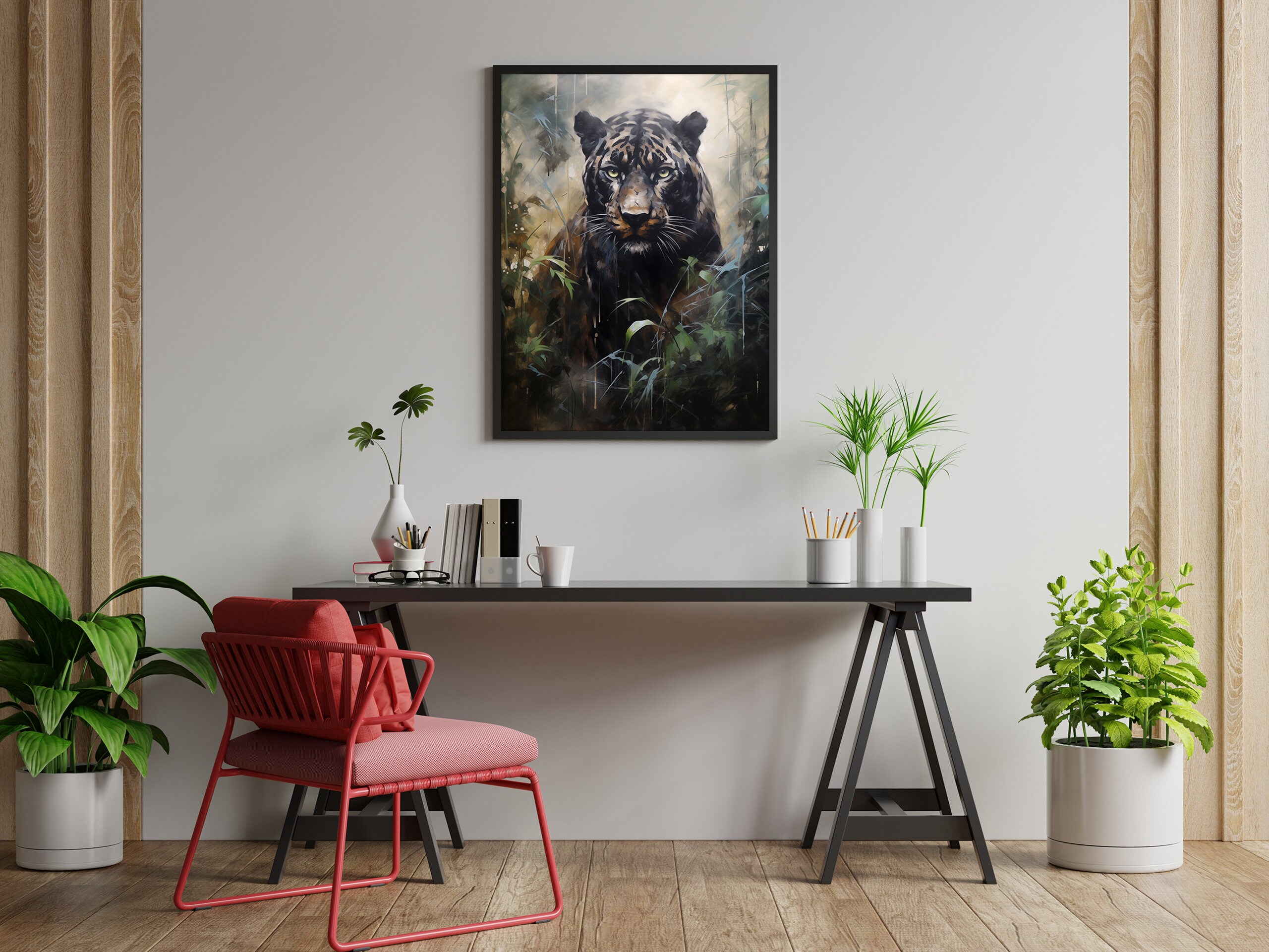 Panther Oil Painting Download Vintage Wall Art Panther Print Ready to ...