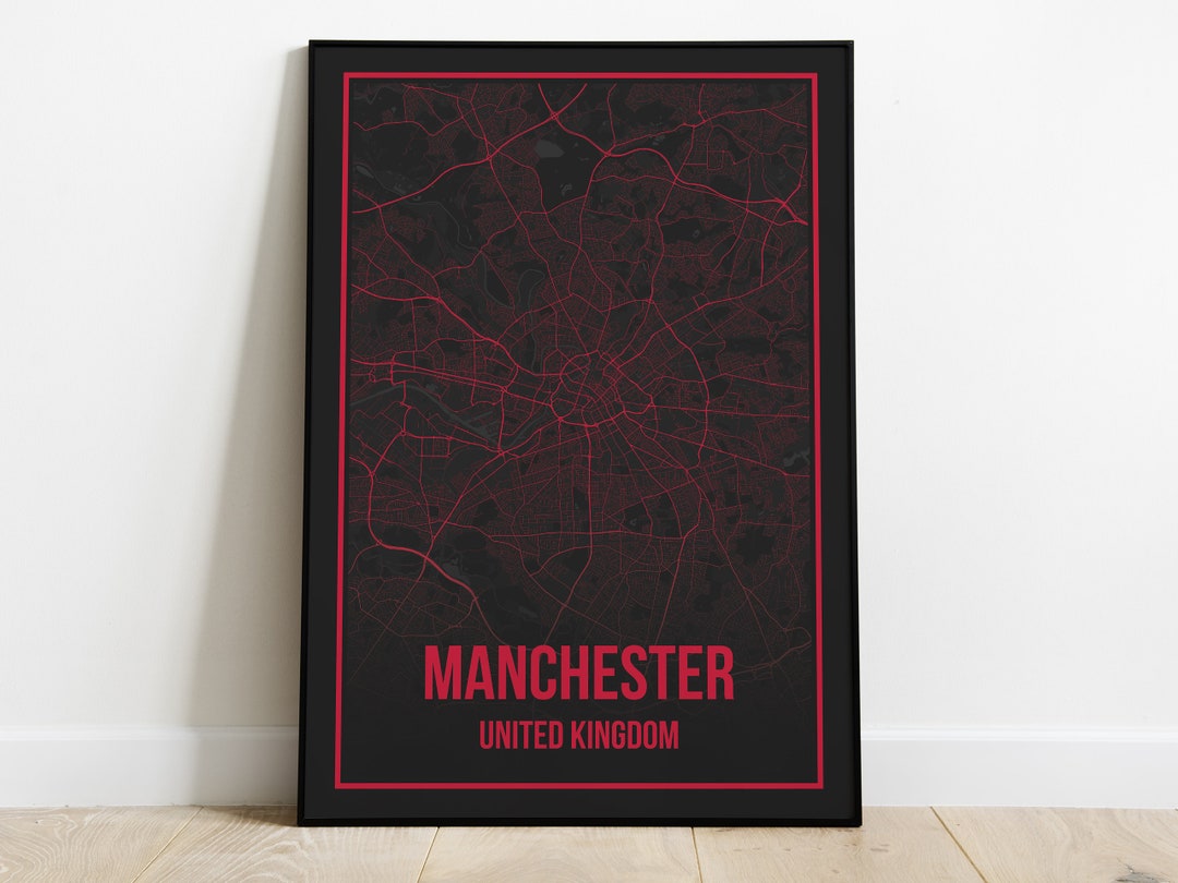 Manchester Map Print Download UK City Map Poster, Manchester City Map ...