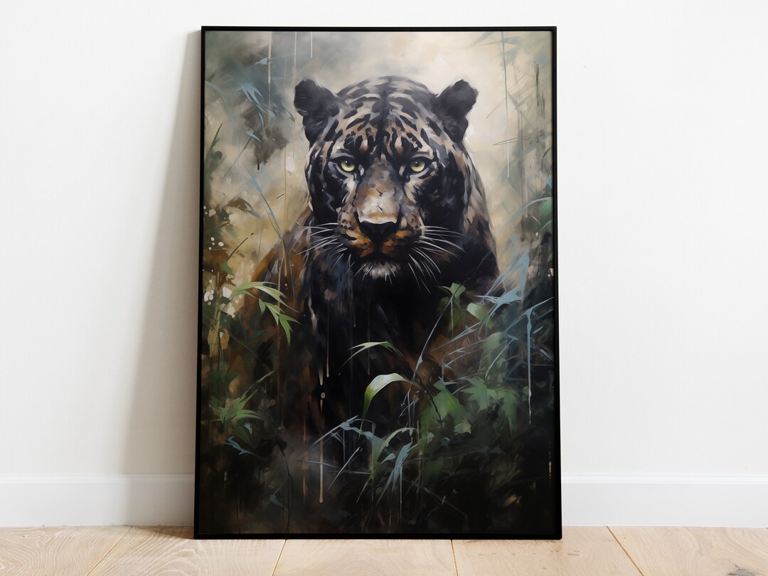 Panther Oil Painting Download Vintage Wall Art Panther Print Ready to ...