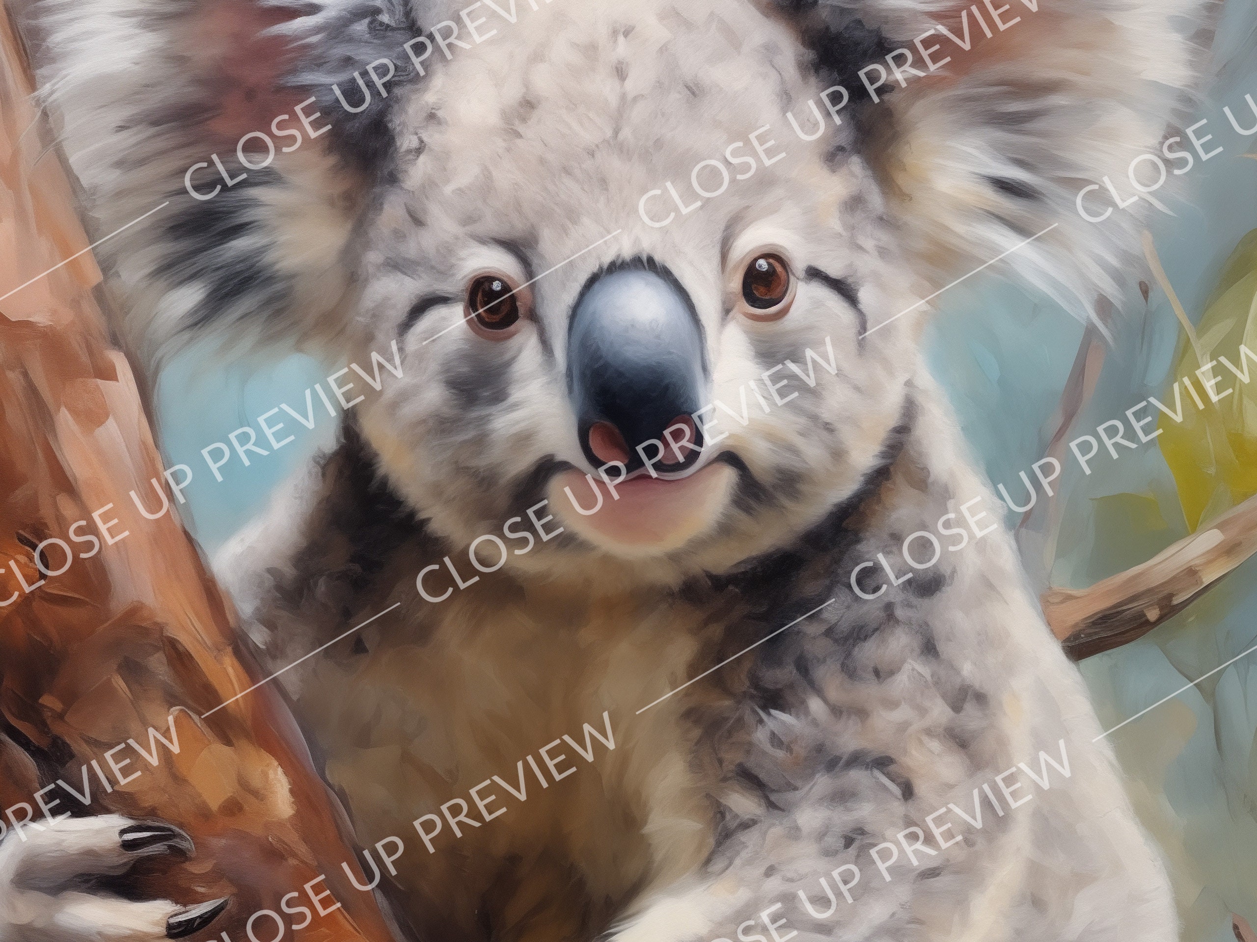Koala Oil Painting Download Vintage Wall Art Koala Print Ready to Print ...