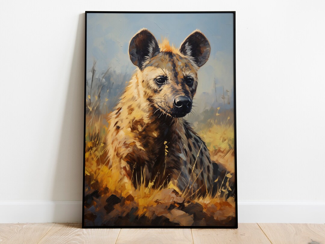 Hyena Oil Painting Download - Vintage Wall Art Hyena Print - Ready to ...