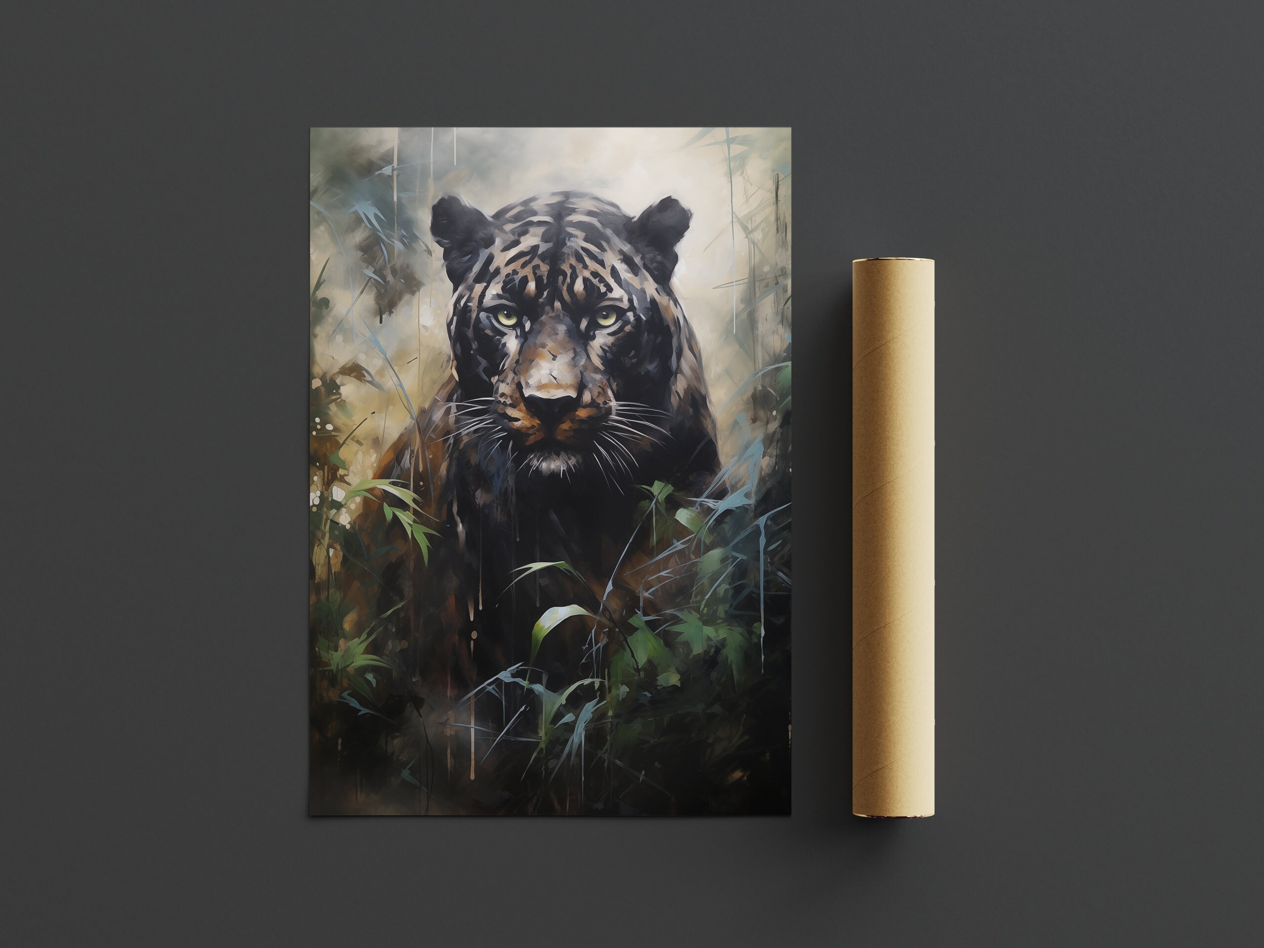 Panther Oil Painting Download Vintage Wall Art Panther Print Ready to ...