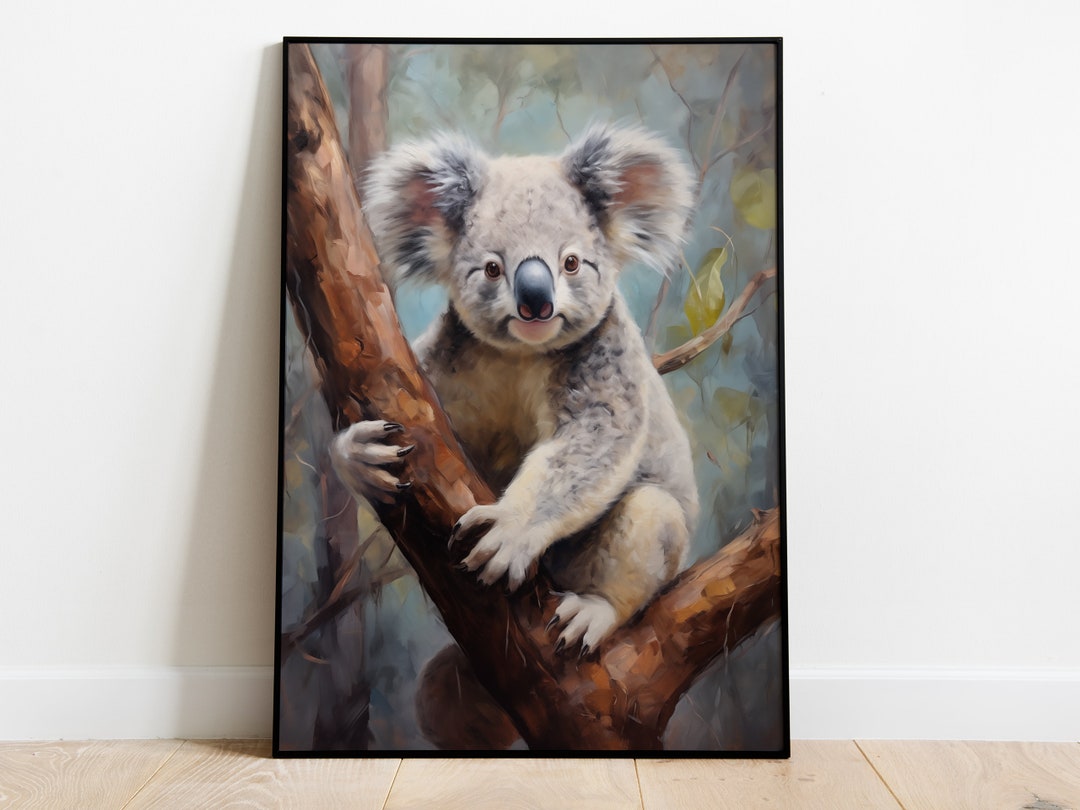 Koala Oil Painting Download Vintage Wall Art Koala Print Ready to Print ...