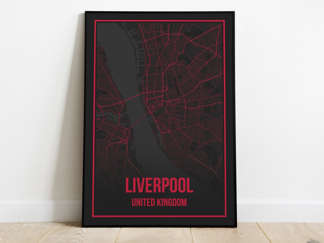 Liverpool Map Print Download UK City Map Poster, Liverpool City Map ...