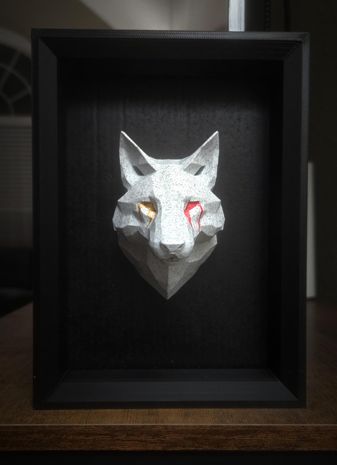 Framed Howler Wolf Head, Red Rising Themed Book Nook / Decor - Etsy