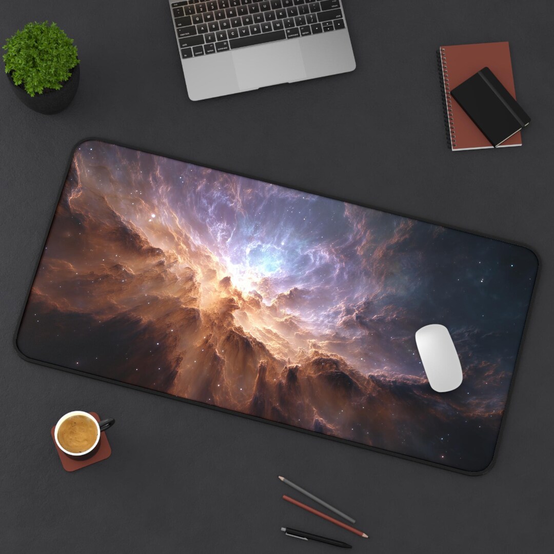 Galactic Desk Mat, Universe Desk Pad, Space Themed Mouse Pad, Cosmo ...
