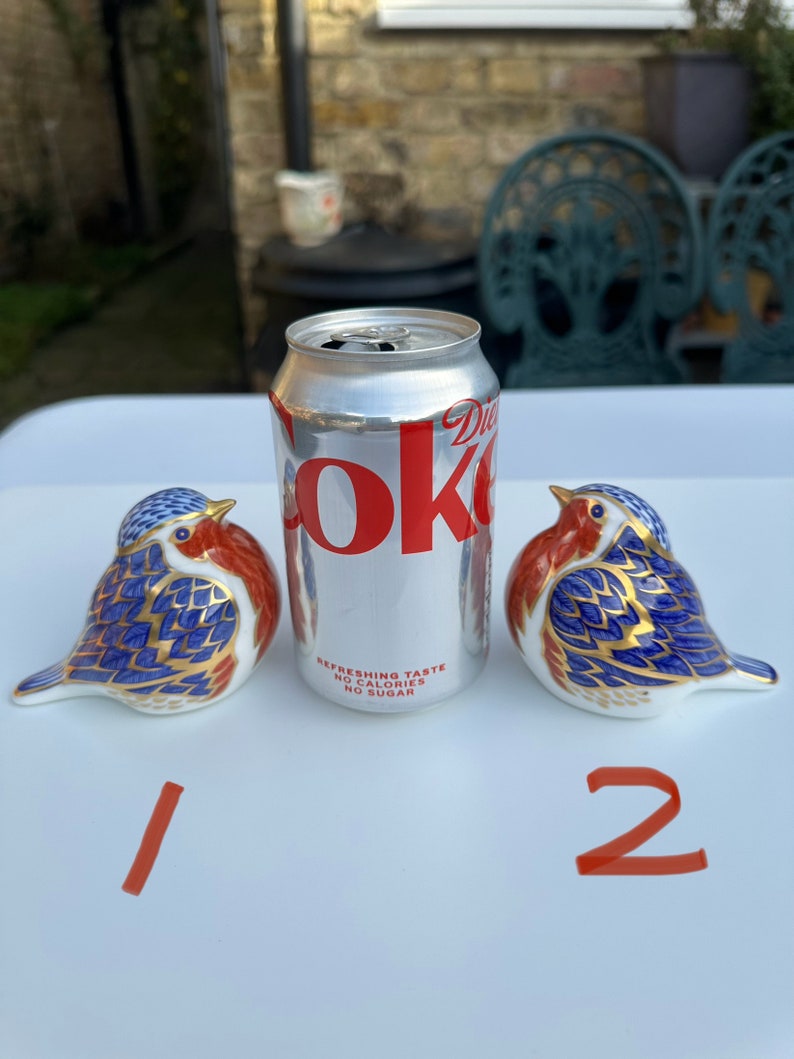 A Group of Royal Crown Derby Bird Paperweights of 2 Robins, 1 ...