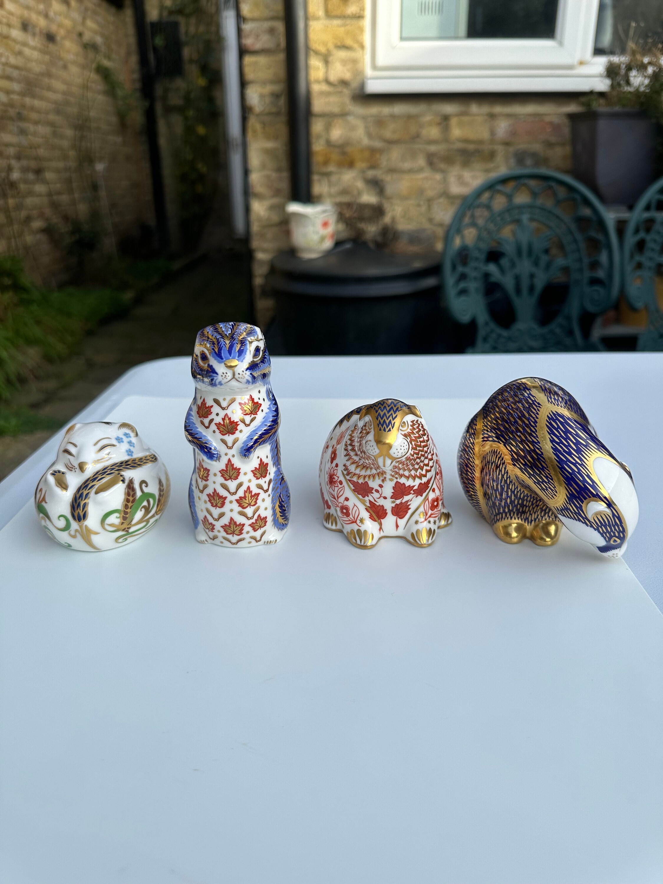 A Group of Royal Crown Derby Paperweights of A Dormouse, A Chipmunk, A ...