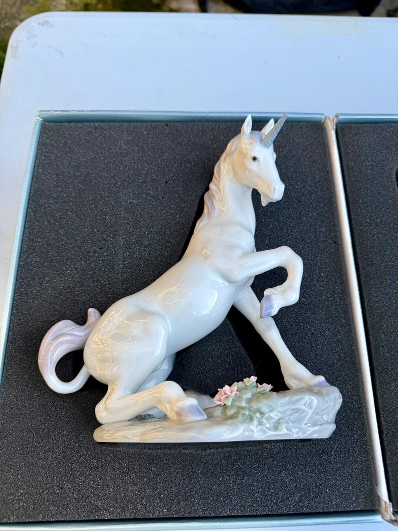 A Rare Boxed Lladro Privilege Porcelain Figurine of Magical Unicorn in ...