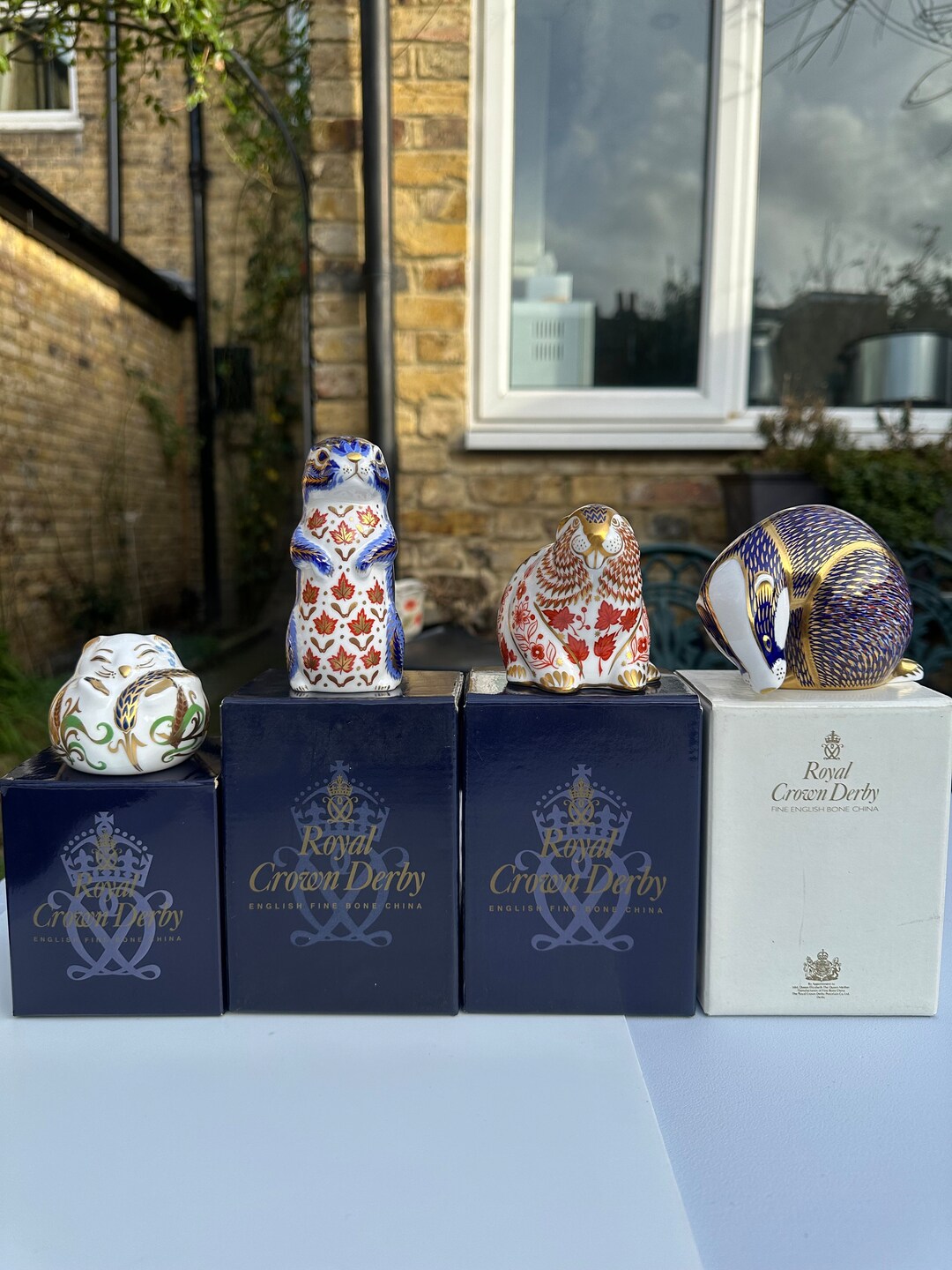 A Group of Royal Crown Derby Paperweights of A Dormouse, A Chipmunk, A ...