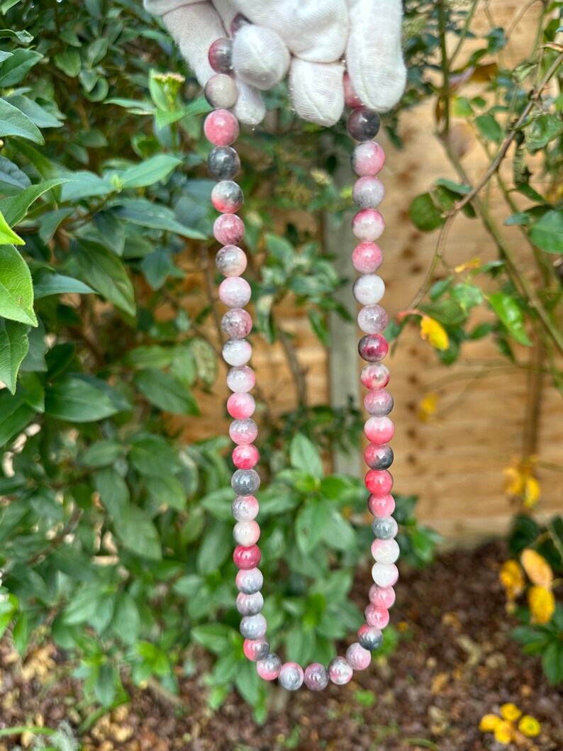A Watermelon Jade Bead Necklace With Silver Lobster Clasp - Etsy