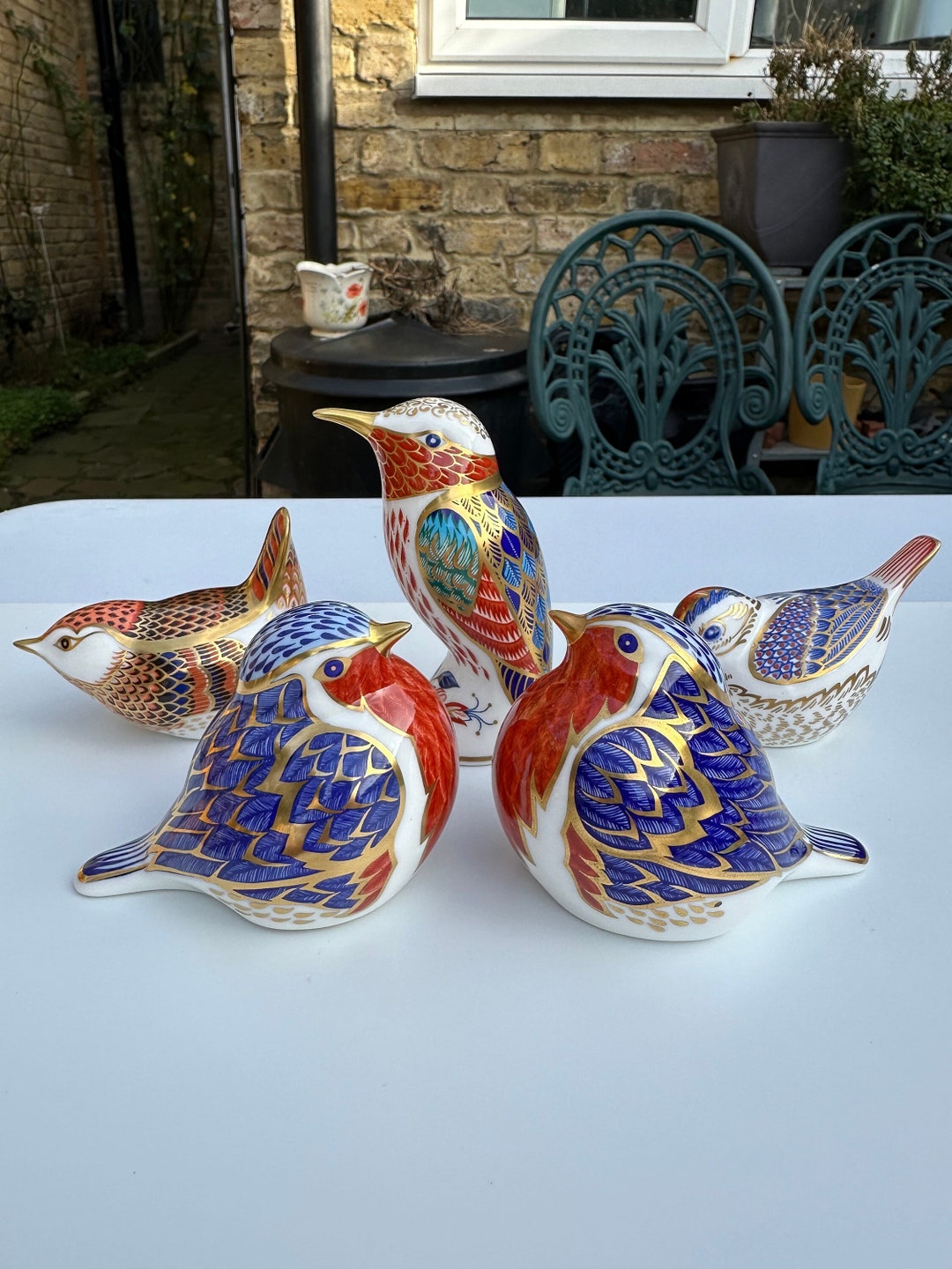 A Group of Royal Crown Derby Bird Paperweights of 2 Robins, 1 ...