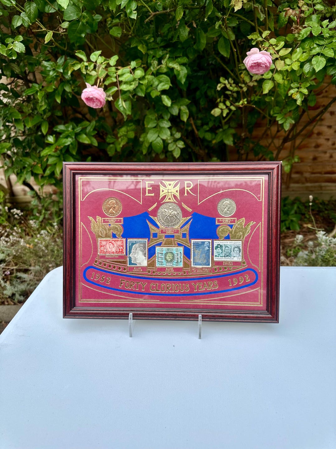 A Glazed Wall Frame Celebrating Queen Elizabeth Ii's Forty Glorious ...