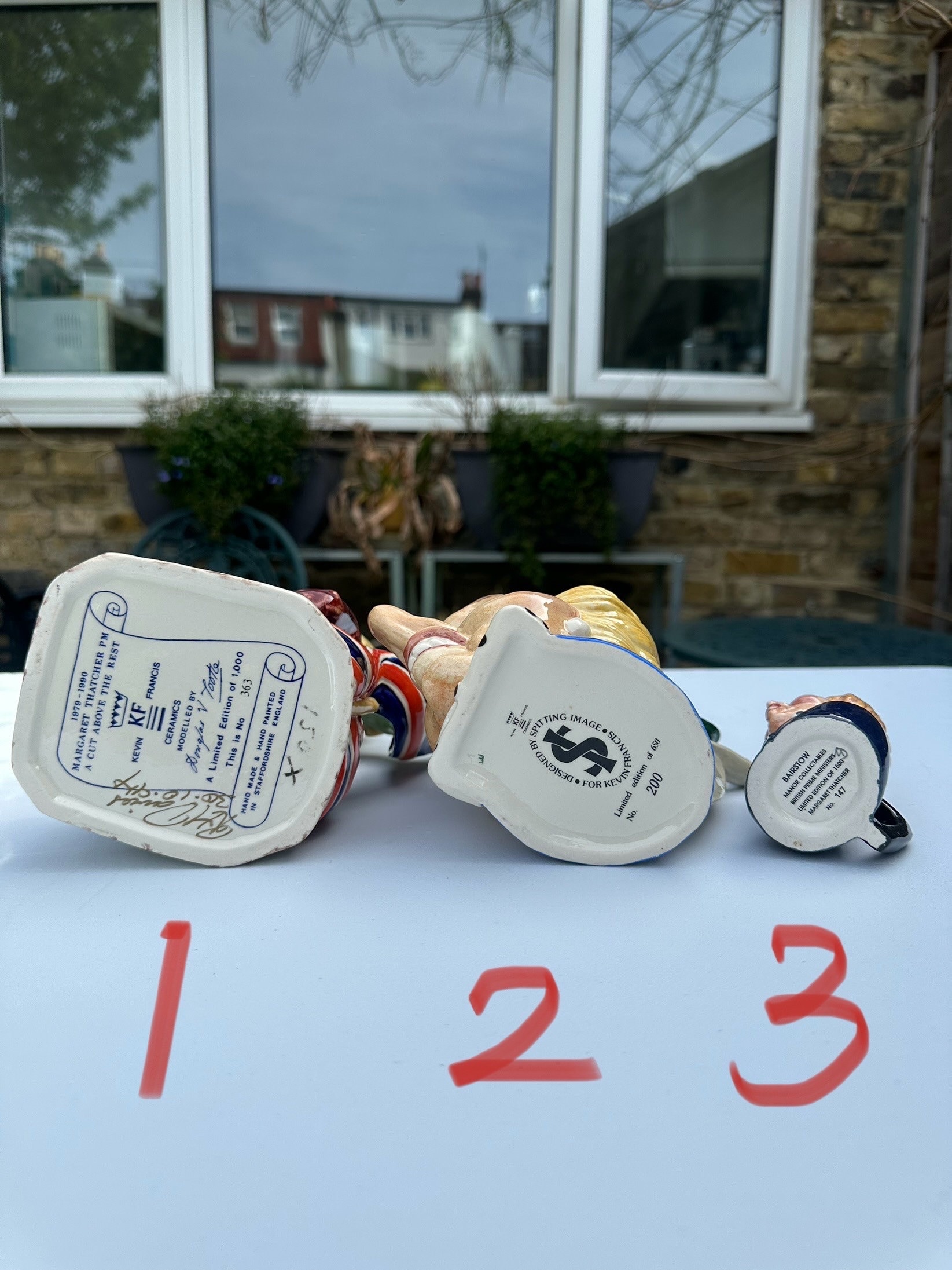 Three Limited Edition Margaret Thatcher Character Jugs Made by Kevin ...