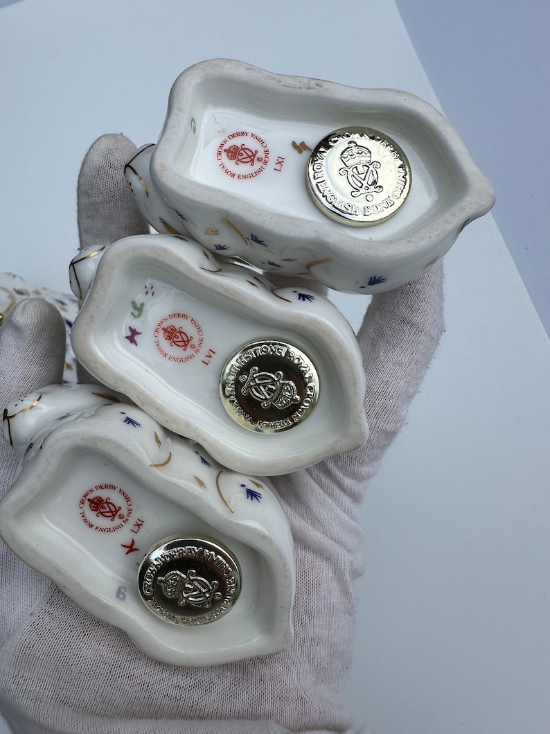 A Selection of Royal Crown Derby Fine Bone China Paperweights Including ...