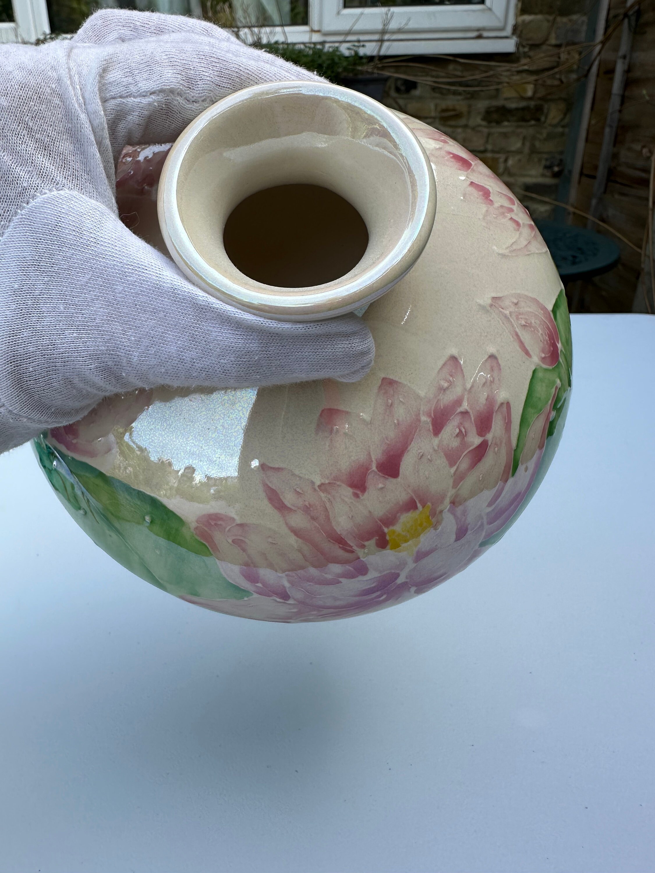 An Extremely Rare Limited Edition Lisa B Moorcroft Pink Lotus Flower ...
