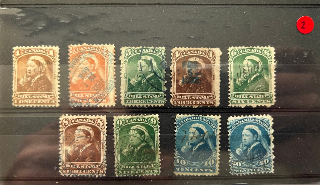Canada 1864-1890 Federal Bill Stamps X9 - Etsy