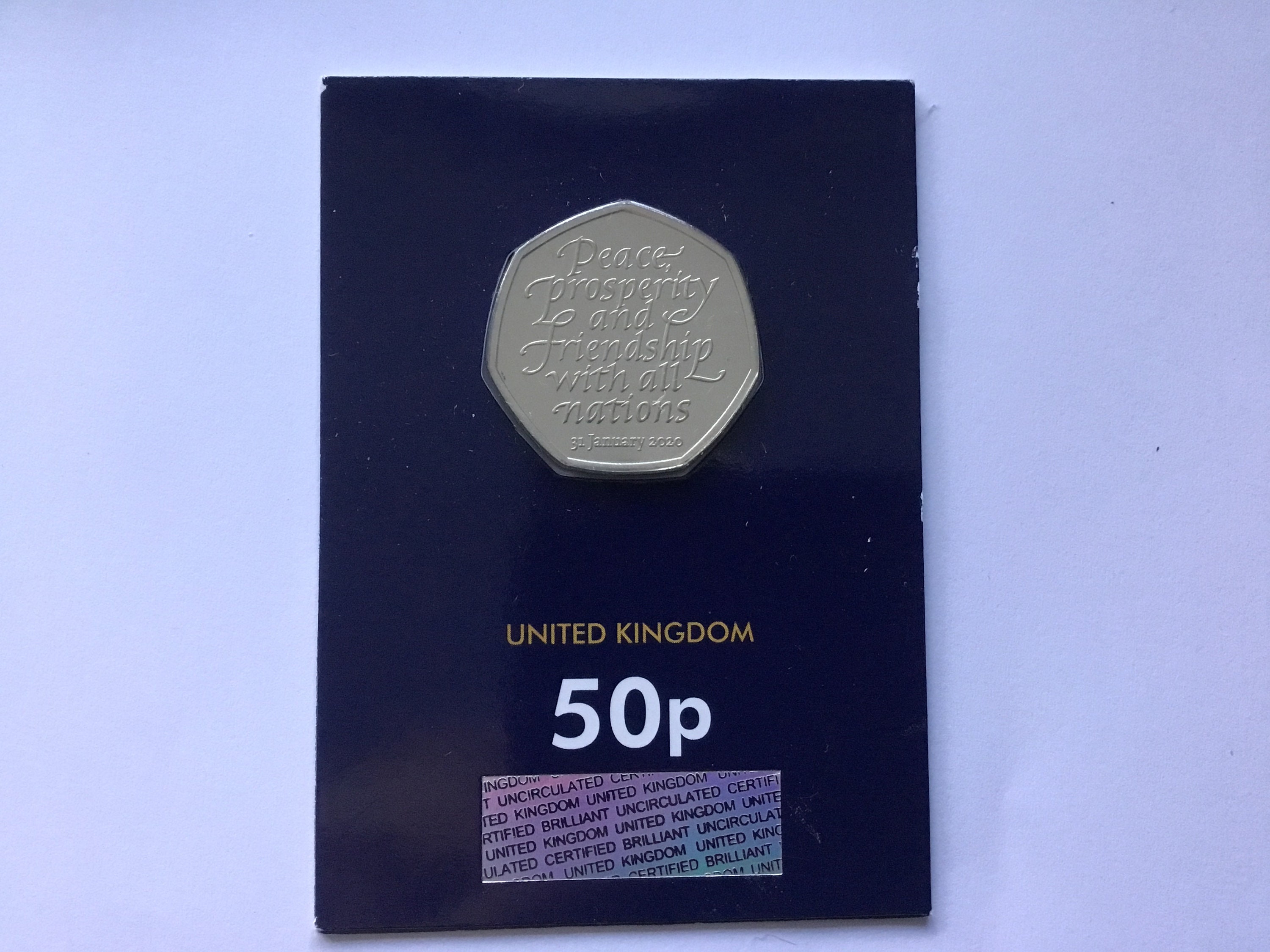 Brexit Carded Uncirculated 2020 50p Coin - Etsy UK