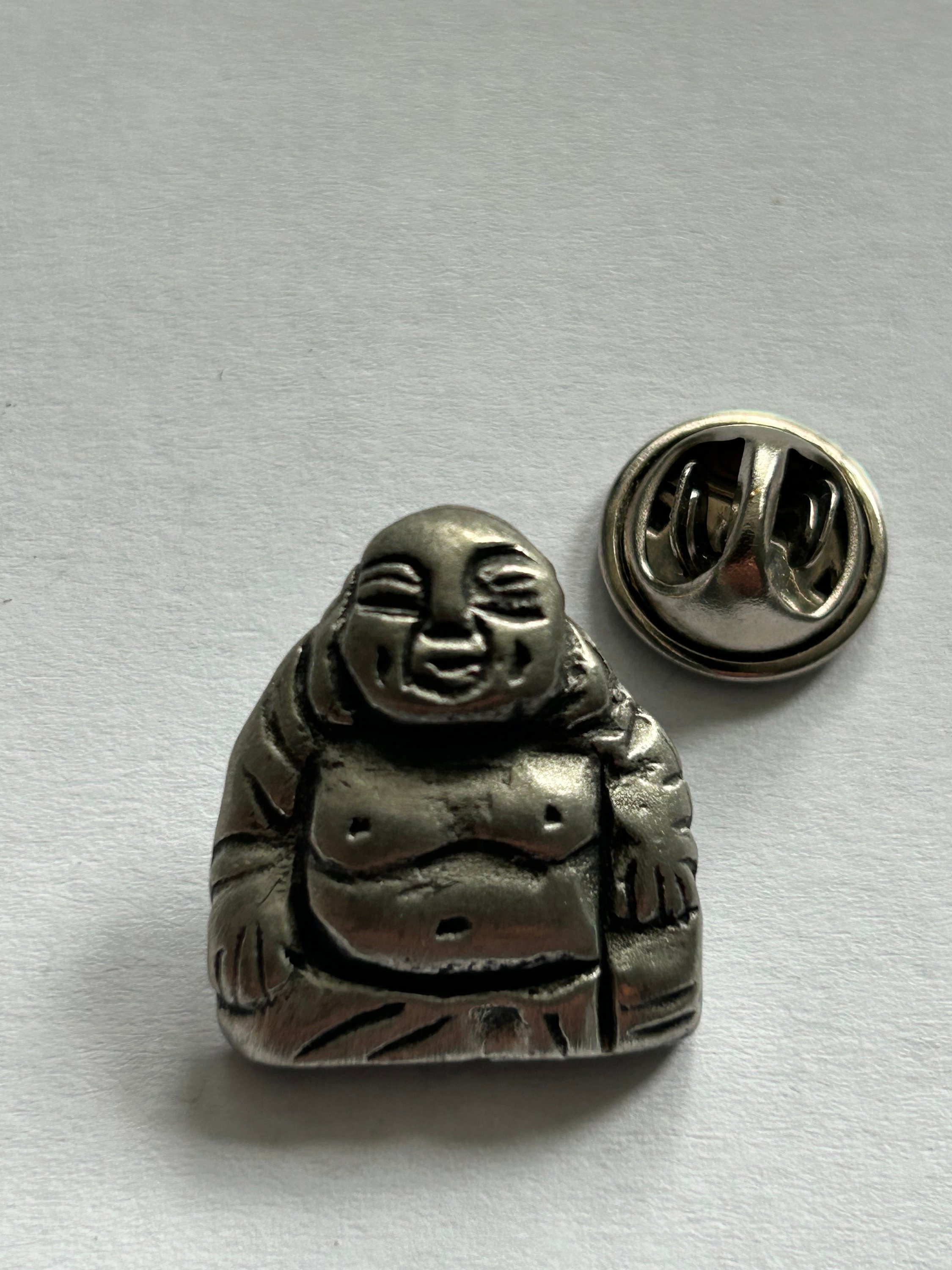 Buddha Silver Pewter Pin Badge - Etsy