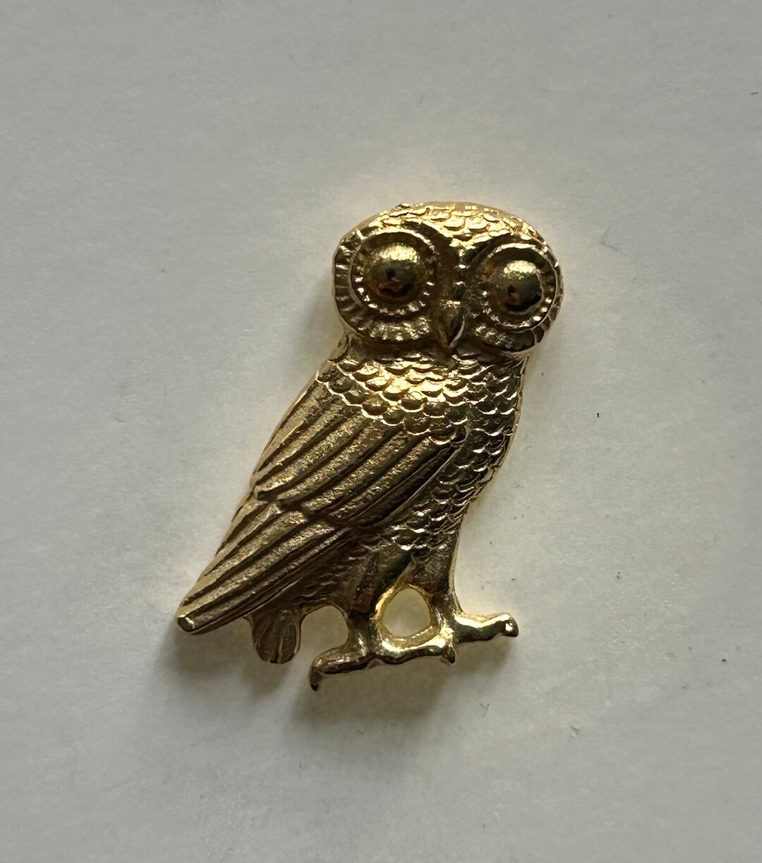 Athena Owl Gold Plated Pewter Pin Badge - Etsy UK