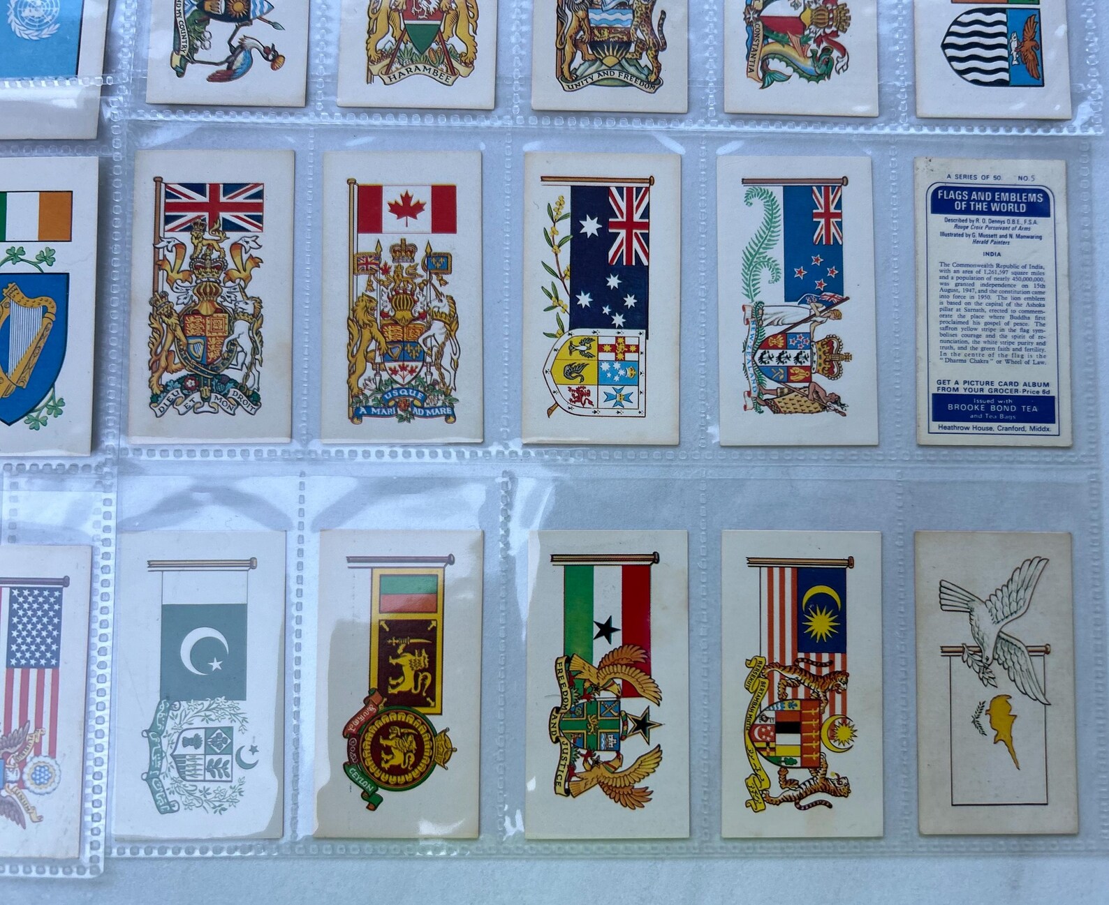 Brooke Bond Tea Cards Flags and Emblems of the World Complete Set ...