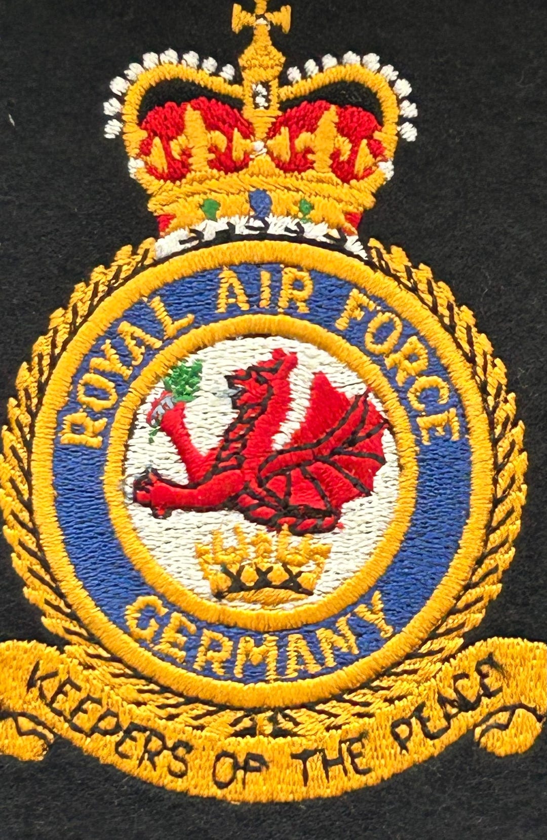 RAF Germany RAFG Command Royal Air Force MOD Crest Original Embroidered ...