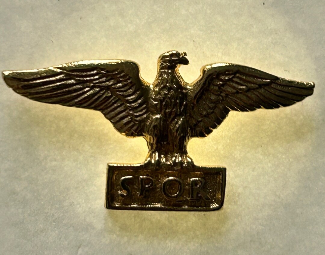 Small Roman Eagle Aquila SPQR Silver Pewter Pin Badge - Etsy